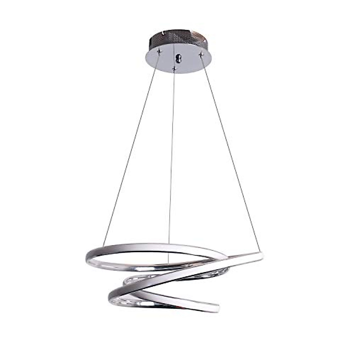 CHYING Modern Pendant Light with Irregular Ring Lights 40W LED Adjustable Chandelier 39.4 inch Ceiling Light Fixture for Dining Room Bedroom Living Room 39.4in Chrome