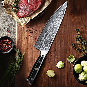 Chef Knife 8 Inch - Classic Damascus Pattern Professional Chef's Knives Japanese VG-10 Steel Kitchen Knives