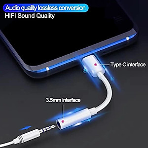 USB C Digital to 3.5 mm Female Headphone Jack Adapter, Type C Aux Audio Dongle Converter