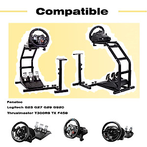 Marada Gaming Steering Wheel Stand Adjustable Fit for Logitech,Thrustmaster,Xbox, G25 G27 G29 G920 G923, Racing Wheel Stand, Handbrake Shifter Wheels and Pedals Not Included