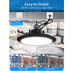 LED Garage Light, 185W 18500LM Plug in LED Shop Light, Linkable Garage Light with Plug Deformable 6 Panels, 6500K LED Garage Ceiling Lights for Garage, Warehouse, Barn, Basement Built-in ON/Off