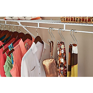 ClosetMaid S Hook Accessory Hanger, 3-Pack, Hangs on Closet Rod for Handbags, Belts, Jackets, Scarves, Jewelry, Nickel Finish