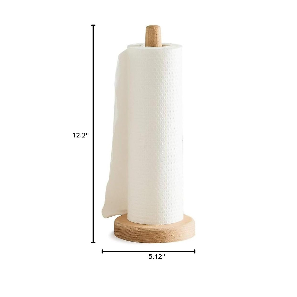 Firlar Wooden Paper Towel Holder, Countertop Vertical Tissue Holder Rack Bamboo Paper Towel Stand for Kitchen Living Room Bedroom Home Decoration