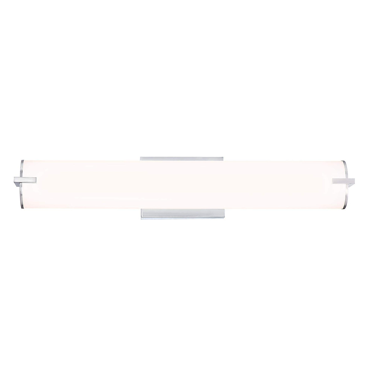 Westinghouse 6112100 Transitional One-Light, 25 Watt Dimmable LED Indoor Wall Light with Color Temperature Selection Brushed Nickel Finish, White Frosted Shade