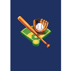 Baseball - 3D Pop Up Greeting Card For All Occasions - Love, Birthday, Christmas, Sports, Congrats - Removable Personalized Message Note - Thick Envelope, Fold Flat - 5x7 Inch (Batter Navy Uniform)