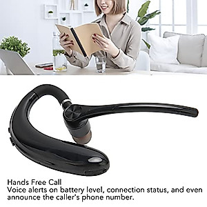 Single Ear Bluetooth Headset, Stylish Lightweight Bluetooth Earpiece V5.0 Wireless Noise Cancelling Bluetooth Headphones for Driving Business Office, for iPhone for Android Cell Phones