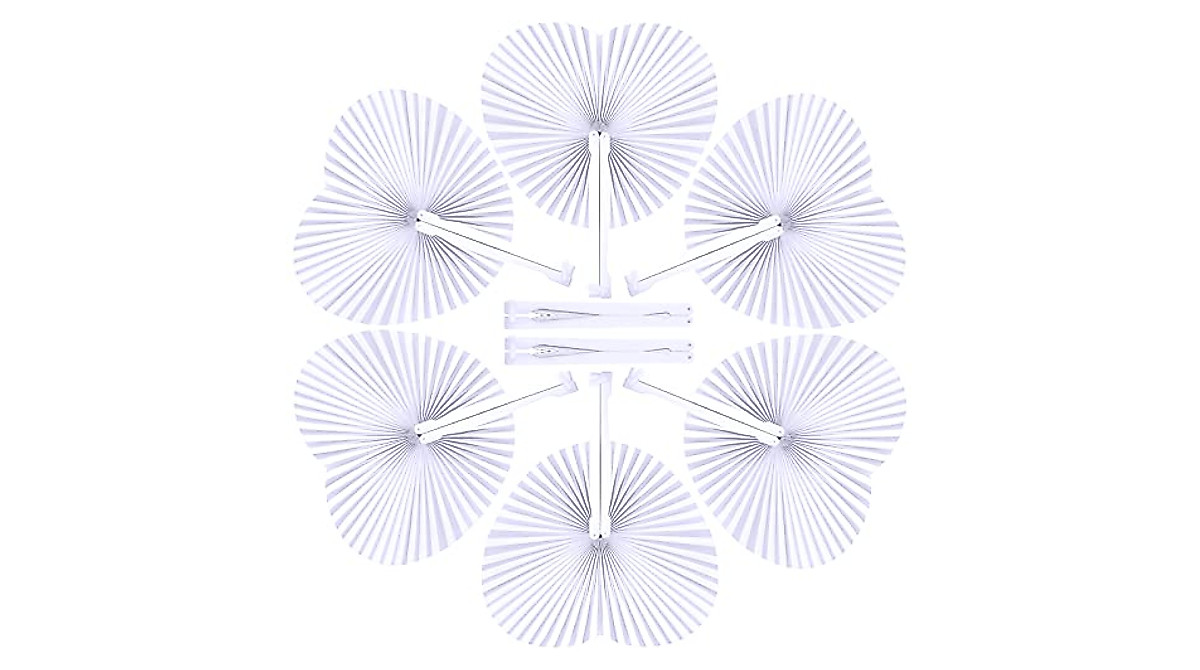 150 Heart Shaped Wedding Paper Fans - Elegant Party Decor