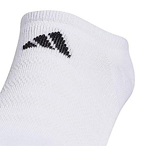 adidas Men's Superlite Super No Show Socks (6-Pair), White/Black, Large