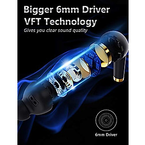 Bluedio Bluetooth Wireless Earbuds, P(Particle) Wireless Earbud Headphones in-Ear Earphones with Charging Case, Mini Car Headset Built-in Mic for Cell Phone/Running/Android, 6Hrs Playtime