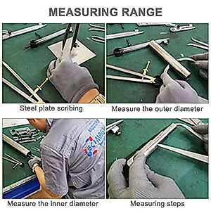 Utoolmart Spring Inside Outside Divider Caliper Set, 3 Piece 6" Quick Adjust Spring Caliper/Divider Set, Carbon Steel Measuring Tool Caliper, for Wood Turning Lathe Projects
