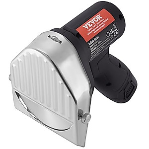 VEVOR Electric Shawarma Knife, 80W Cordless Battery Professional Turkish Knife, Commercial Stainless Steel Gyro Cutter, Doner Kebab Meat Slicer with 2 Blades, Φ4/100mm, 0-8mm Adjustable Thickness