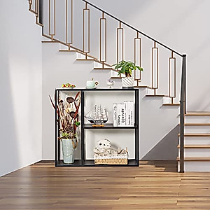 HDANI Console Table, Narrow Entryway Table, 3 Tier Metal Hallway Table, 9.8''Dx31.5''Wx29.7''H(Black)