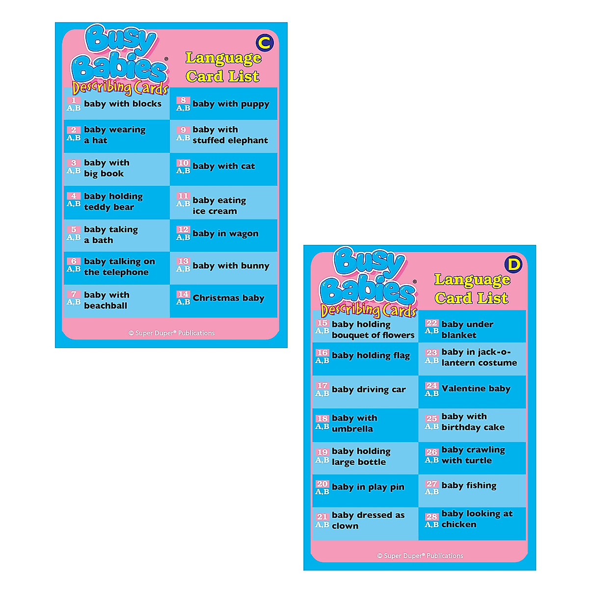 Super Duper Publications | Busy Babies Describing Fun Deck Flash Cards | Educational Learning Resource for Children