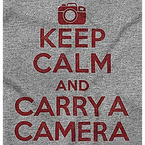 Brisco Brands Keep Calm Carry A Camera Photographer Hoodie Sweatshirt Women Men Sport Grey