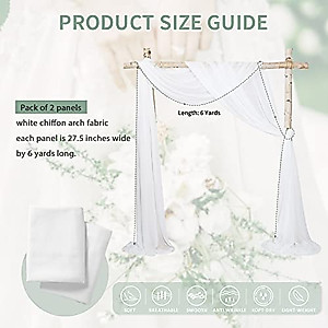 White Arch Drapes 2 Panels 6 Yards Sheer Backdrop Curtains for Parties Ceiling Wedding Arch Reception Drapery Fabric Decor
