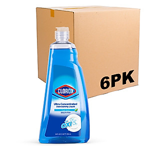 Clorox Liquid Dish Soap | OXY Powered Dishwashing Liquid Cuts Through Tough Grease FAST | Quick Rinsing formula Washes Away Germs | A Powerful Clean You Can Trust, Fresh Scent, 6-Pack
