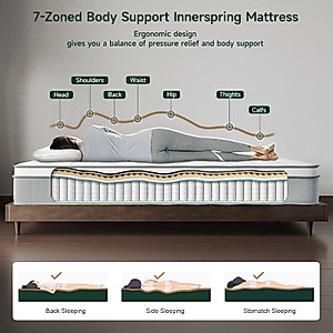 Vesgantti Twin XL Mattress, 12 Inch Hybrid XL Twin Mattress in a Box, Pressure Relief Extra Long Twin Mattresses with Breathable Memory Foam & Individual Pocket Spring, Medium Firm