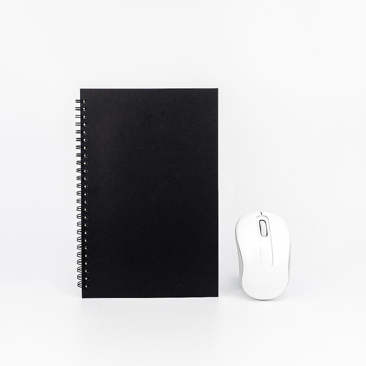 Ykimok 8.65 x 5.9 Inch 2 Pack College Ruled Notebook, Soft Black Cover Spiral Notebook, Memo Notepad Sketchbook, Students Office Business Diary Spiral Book Journal, 160 Pages, 80 Sheets