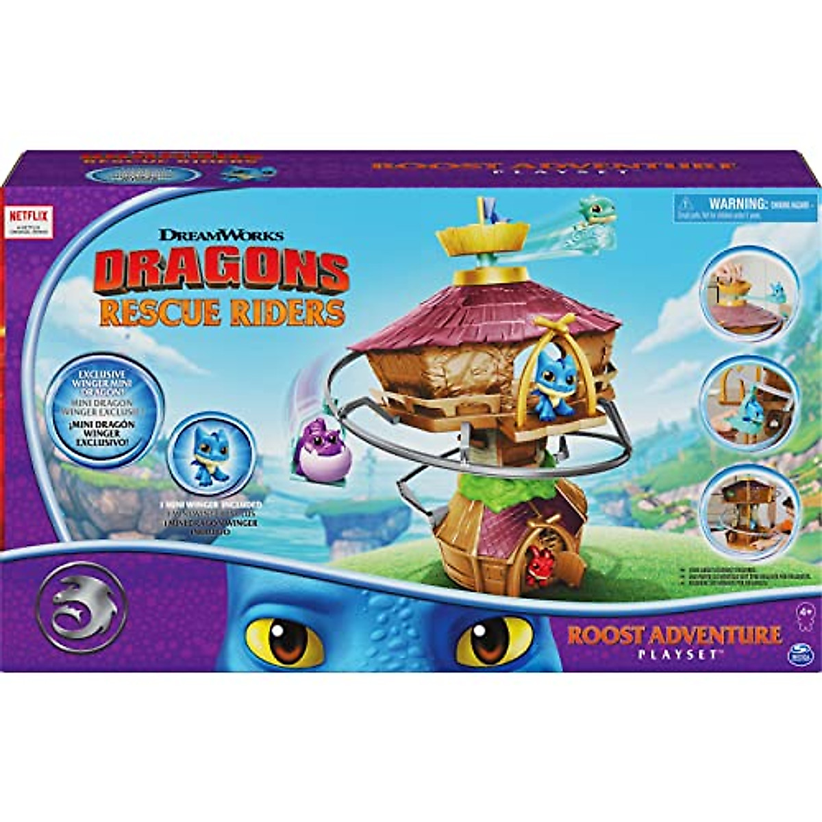 Spin Master Dragons Rescue Riders, Roost Adventure Playset with Mini Winger Dragon Exclusive Collectible Action Figure, Toys for Kids Ages 4 and up