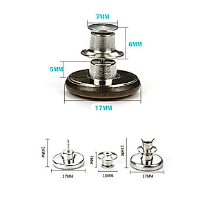 E-Uli Instant Buttons Replacement Removable Button 8 Pcs No Sew Buttons for Jeans Pants,Crafts DIY Clothes (Size: 17mm)