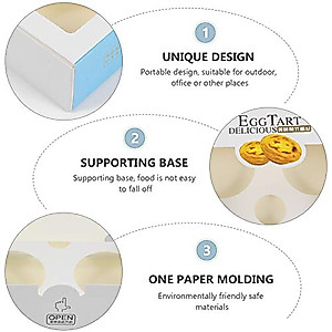 BESTOYARD 25pcs Egg Tart Window Boxes Cupcake Boxes with Inserts Macaron Display Container Chocolate Mini Cookies Packaging Boxes for Baking Muffin Carriers with Clear Window 4 Grid