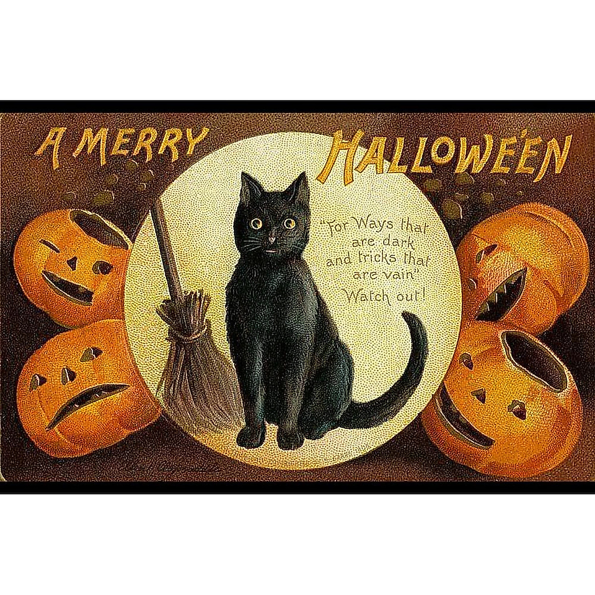 CafePress Vintage Merry Halloween Mug 11 oz (325 ml) Ceramic Coffee Mug