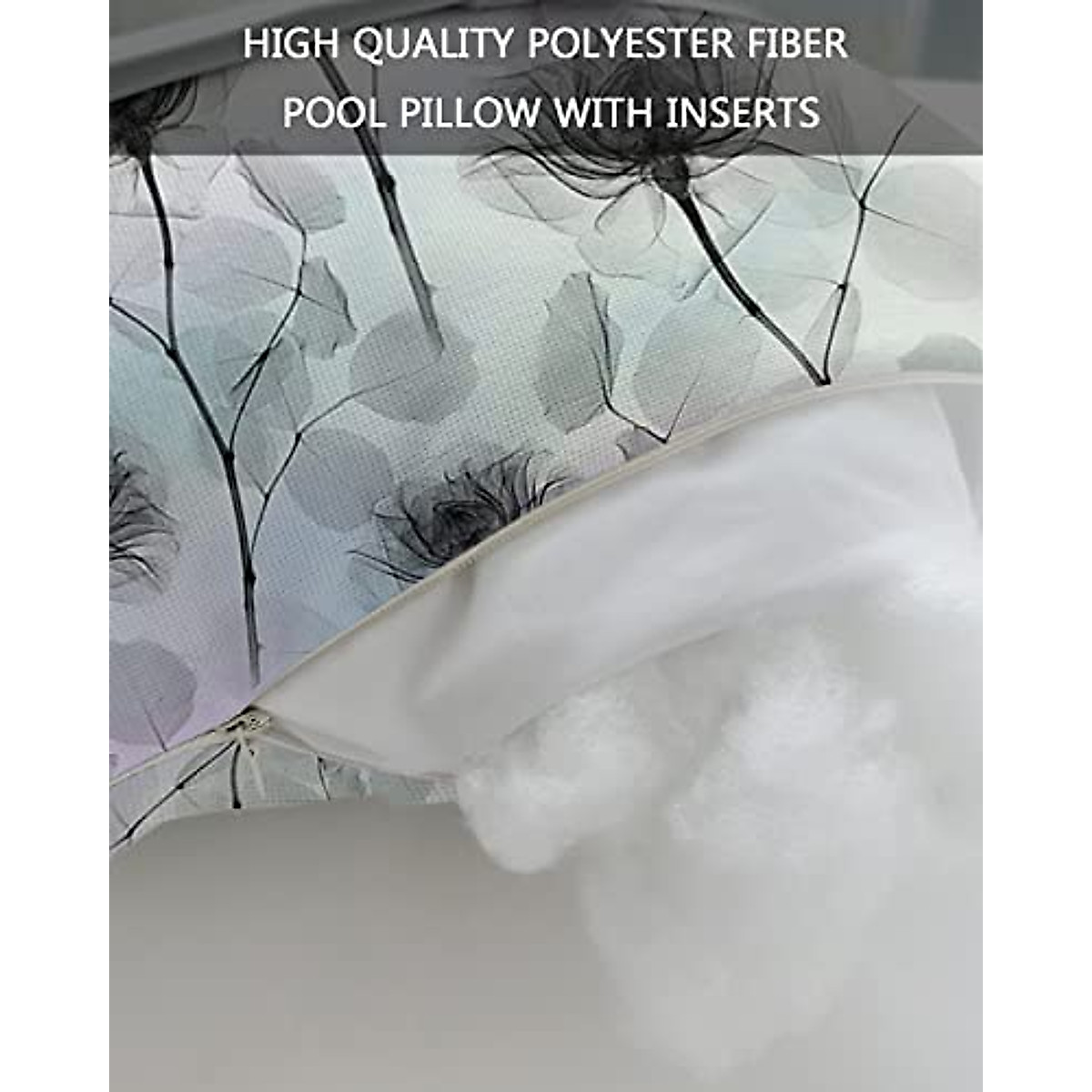 Recliner Head Pillow Ledge Loungers Chair Pillows with Insert X-Ray Roses Dreamy Pink Purple Green Lumbar Pillow with Adjustable Strap Outside Patio Decorative Garden Cushion for Bench Couch, 2 PCS