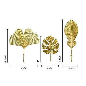 Dorm Queen Gold Decorative Wall Hooks – Set of 3 | Gold Hooks for Hanging Keys, Hats and Jewelry | Gold Wall Hooks | Wall Hooks Decorative | Decorative Hooks | Hat Hooks for Wall | Brass Hooks