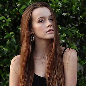 Mytys Dangle Earrings for Women Designer Brand Unique 2 Tone Gold & Silver Statement Drop Earring Jewelry Gift (style 12)