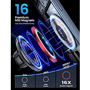 eSamcore for Magsafe Car Mount, Car Cell Phone Holder Retractable Car Magnetic Phone Mount for Dashboard/Vent/Windshield, Car Mount Magnet for iPhone 12/13/ 14 Pro Max and Magsafe Case