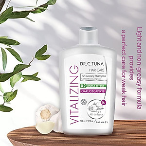 FARMASİ Dr. C. Tuna Vitalizing Garlic Shampoo, Natural Hair Treatment for Hair Growth, Prevents Hair Loss, Stimulates Growth, Relieves Itchy Scalp with Capixyl, and Coconut Oil, 17 fl. oz / 500 ml
