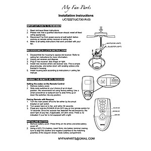 Replacement MR77A Hampton Bay / Home Decorators Collection Ceiling Fan Kit by MFP