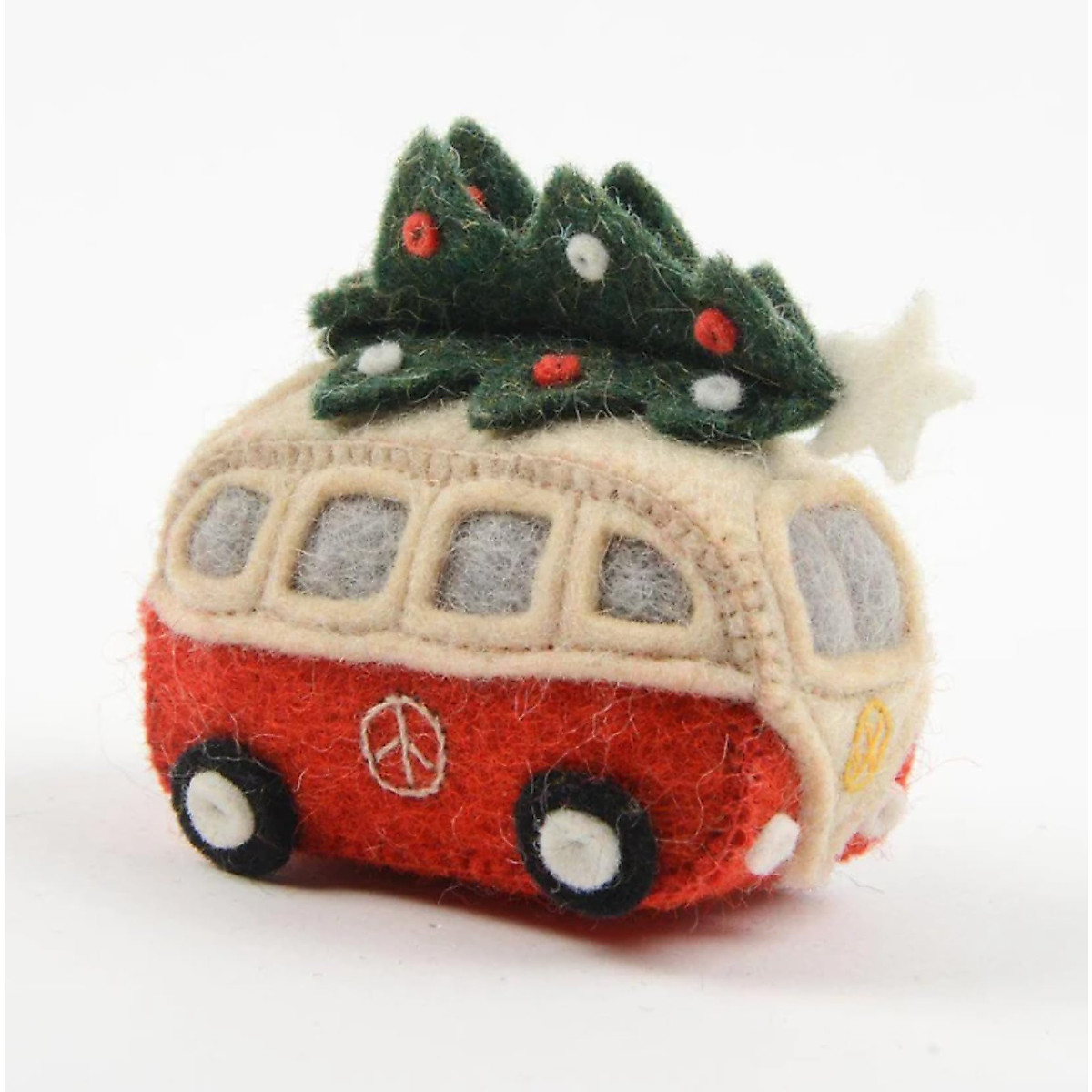 Hippie bus Christmas tree - Hand felt camper van decorations - Christmas decorations