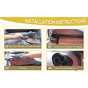 gazechimp 2 Pieces Luggage Mute Wheel Universal 360 Degree Swivel Casters 53