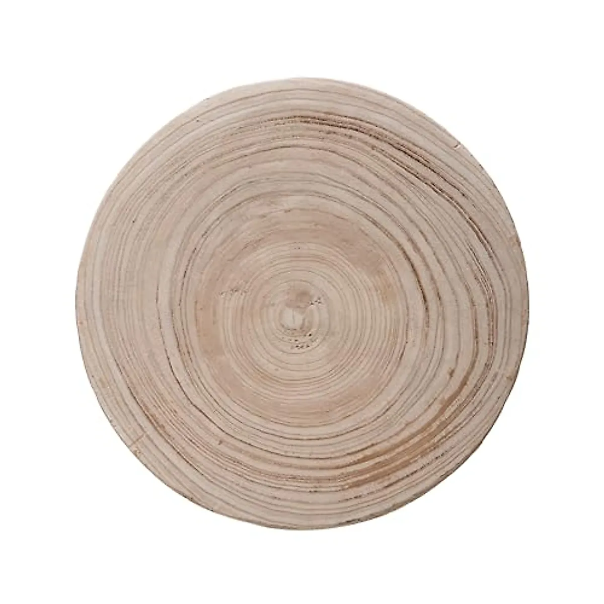 Creative Co-Op Boho Hand-Carved Paulownia Wood Stool, Natural