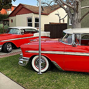 Yescom Portable All Metal Flag Pole Wheel Stand Tailgate Tire Mount 25ft 20ft Telescopic Flagpole Holder