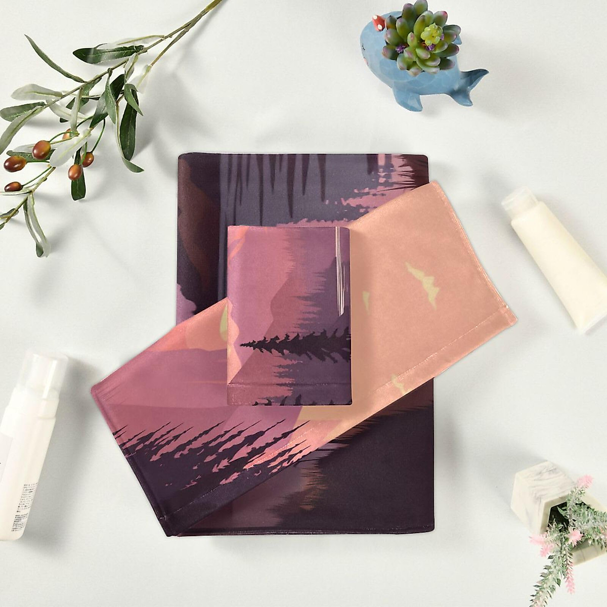 Flradish Landscape Landscape Towels 3 Pack Bath Towels for Bathroom Set Soft Cotton Highly Absorbent Lightweight & Quickdry Towel Set 1 Bath Towel,1 Hand Towel,1 Washclothe