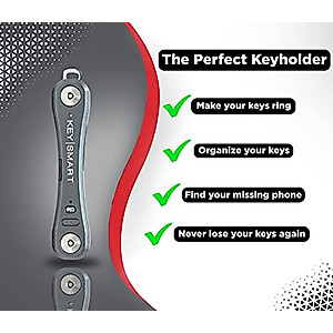 KeySmart Pro- Compact Smart Trackable Key Holder w LED Flashlight & Tile Bluetooth Key Finder Technology, EDC Key Organizer, Other Mini Tools & Accessories for Men, Husband & Dad