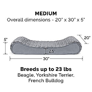Furhaven Memory Foam Dog Bed for Medium/Small Dogs w/ Removable Washable Cover, For Dogs Up to 23 lbs - Ultra Plush Faux Fur & Suede Luxe Lounger Contour Mattress - Gray, Medium