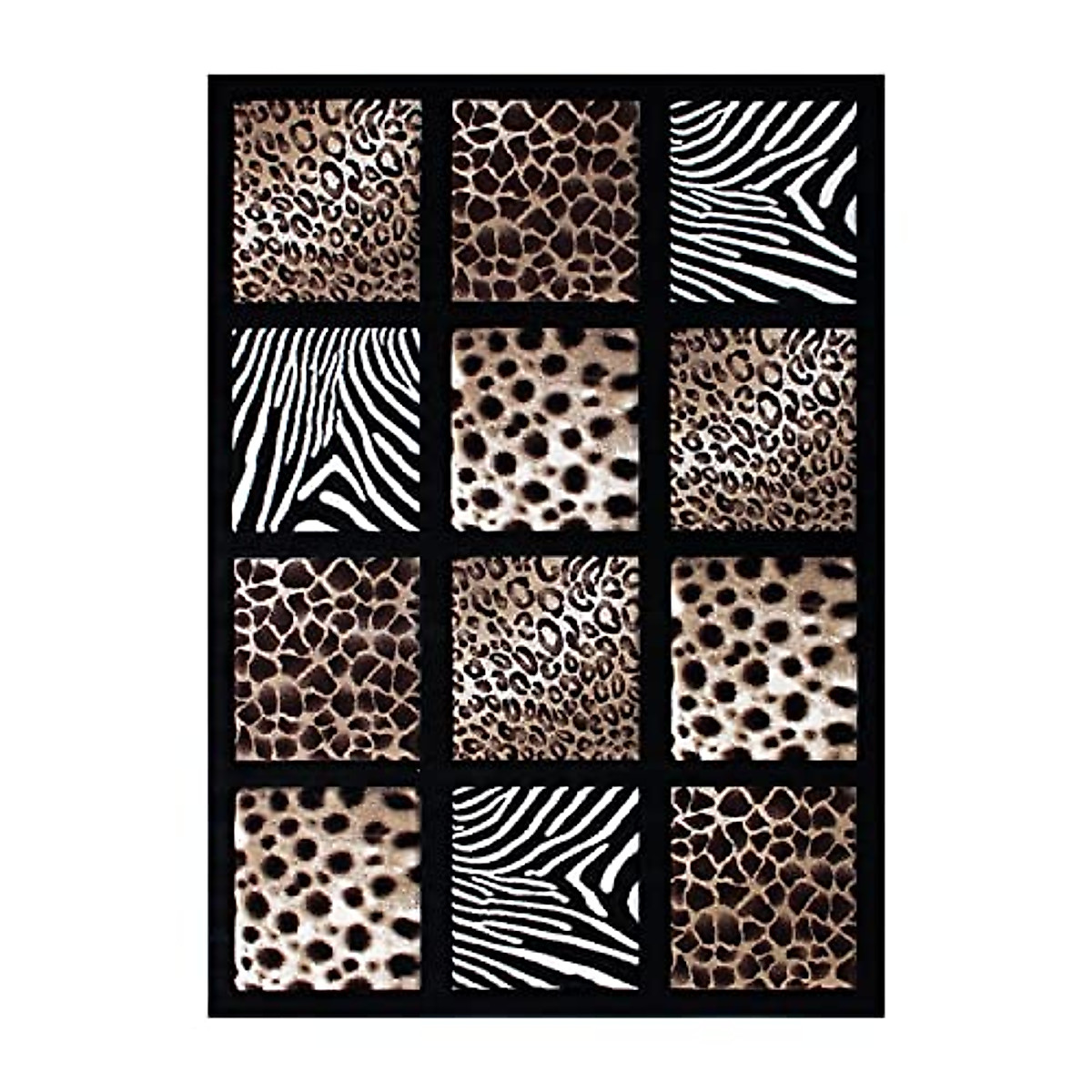 Modern Area Rug Animal Prints 8 Feet X 10 Feet 6 Inch Design S 251 Black