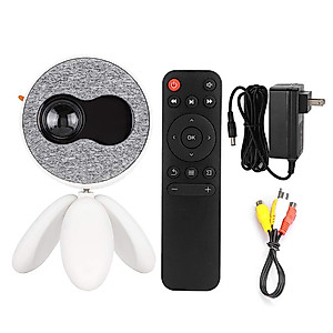 FastUU Househeld Mini Projector, Portable Projector LED Projector Home Cinema, with a Sound Cavity and a Built-in 2.5W Speaker, US Plug