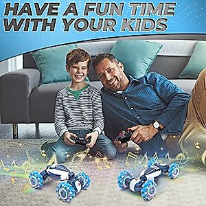 Dysaim Gesture RC Car, Gesture Sensing RC Stunt Car Toys for Kids 6-12 yr, 2.4GHz 4WD Hand Remote Control Cars with Lights Music, Off-Road 360° Rotation RC Drift Car Birthday Gifts for Boys Girls