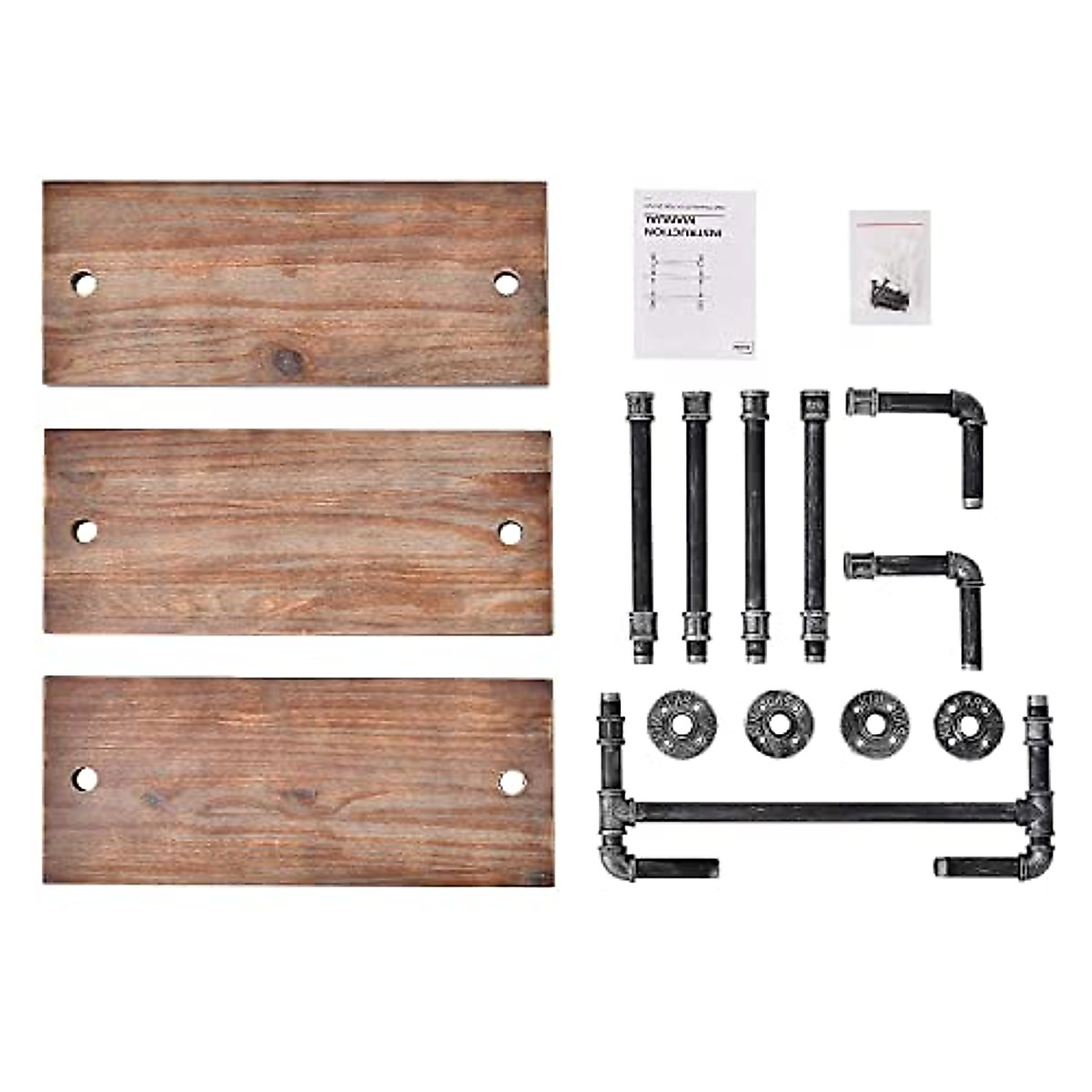 DR.IRON Industrial Pipe Wall Bathroom Shelf Rustic Bathroom Shelves with Towel Bar,24" Towel shelfs for Bathroom,Farmhouse Bathroom Shelving Unit Storage (3 tier-24)