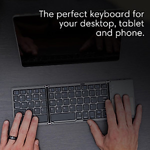 Ares Ultra Slim Pocket Foldable Bluetooth Wireless Keyboard with Touchpad (Black)
