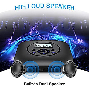 Gueray CD Player Portable for Car Portable CD Player with Dual Stereo Speakers 1800 mAh Rechargeable CD Player for Car with Anti-Skip Protection Walkman CD Player with Headphones and AUX Cable