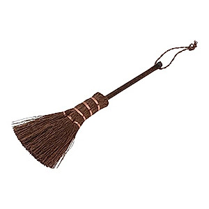 Cabilock Tea Ceremony Brush Natural Whisk Sweeping Hand Handle Broom Soft Straw Broom for Indoor Outdoor Dustpan Keyboard Cleaning Tool