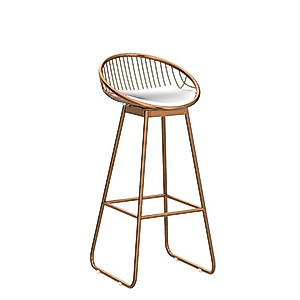 Kirpi Bar Stools Set of 4, Rose Gold Bar Height Bar Chairs 30" Seat, Kitchen Island Barstools Metal, Modern High Counter Stools with White Seat Cushion (4, Rose Gold)