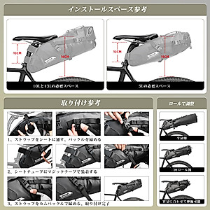 Rhinowalk Bike Saddle Bag Waterproof Bicycle Bag Cycling Seat Bag Mountain Road Portable Storage Bag, 5L