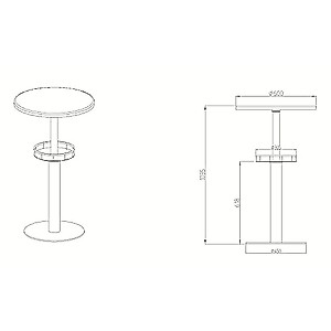 LOKKHAN 42" Tall Rustic Industrial Bar Table with Storage-19.68" Dia Round Wooden Top Metal Bar Height Adjustable Standing Pub Table-Dining Room Cocktail Bistro Table