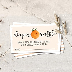 50 Little Cutie Diaper Raffle Tickets for Baby Shower - Invitation Inserts - Gender Neutral